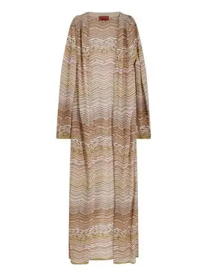 Missoni MISSONI Long Chevron Sequin Cardigan Multicolor