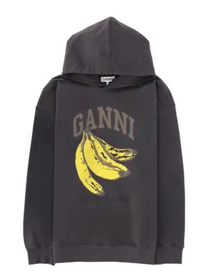GANNI Graphic Print Organic Cotton Hoodie - Multicolor