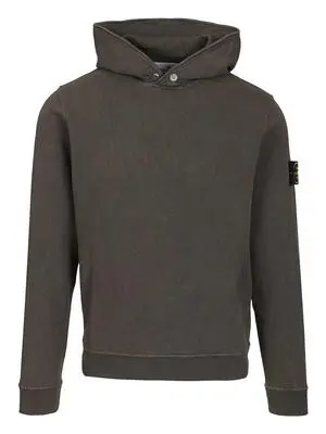 Stone Island Malfilé Cotton Hooded Sweatshirt - Gray