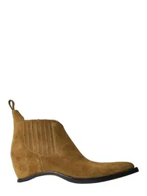 MAISON MARGIELA Suede Heel-less Western Chelsea Boots - Brown