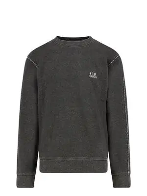 C.P. COMPANY Crewneck Long Sleeve Sweatshirt With Embroidered Logo - Multicolor