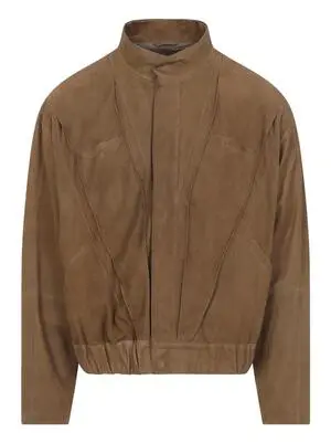 Giorgio Armani Lamb Leather Blouson Jacket - Brown