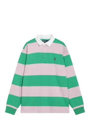 Polo Ralph Lauren Pink/emerald Green Striped Polo - Multicolor
