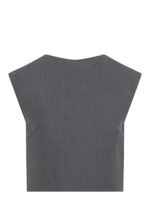 JIL SANDER Sleeveless Wool And Silk Top - Gray