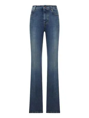 Balenciaga High-waisted Stretch Jeans In Vintage Blue - Multicolor