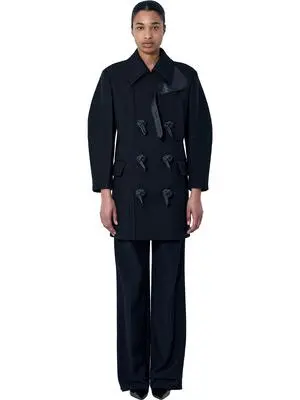 Bottega Veneta Double-breasted Coat With Knot Detail - Black
