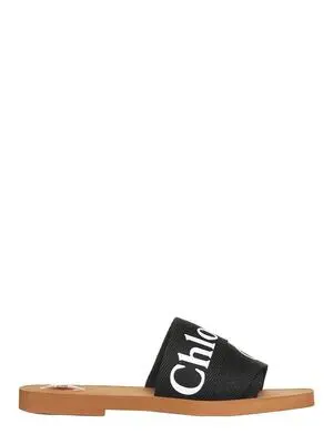 Chloé Woody Linen Flat Sandals - Multicolor