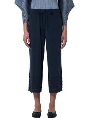 Issey Miyake Pleated Cropped Wide-leg Trousers - Black