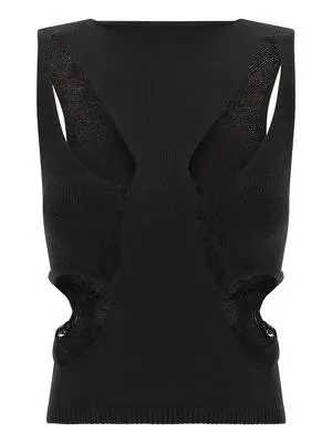Rick Owens RICK OWENS Tanja Wool Top With Cut-Out Detail Black