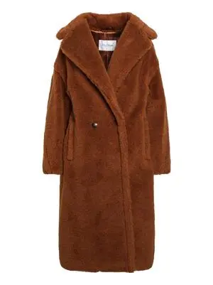 Max Mara Teddy Bear Icon Coat In Alpaca And Wool - White