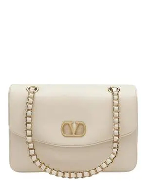 Valentino Garavani Medium Djuna Shoulder Bag In Nappa Leather - White