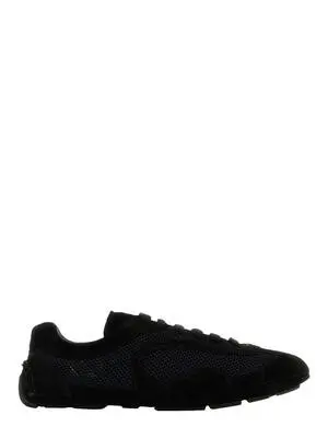 Prada Prada Black Mesh And Suede Sneakers Black