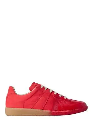 MAISON MARGIELA MAISON MARGIELA Replica Leather Paneled Sneakers Red