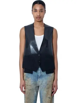 Acne Studios Sleeveless Tailored Waistcoat In Viscose - Black