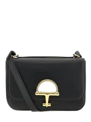 Gucci Black Leather Crossbody Bag With Gold Tone Horsebit Detail - Multicolor