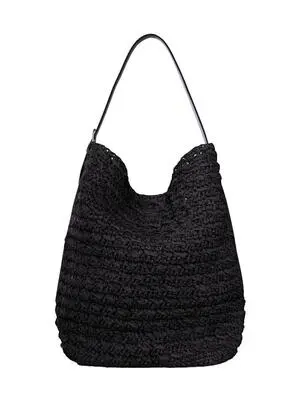 TOTEME Raffia Tote Bag With Belt - Black