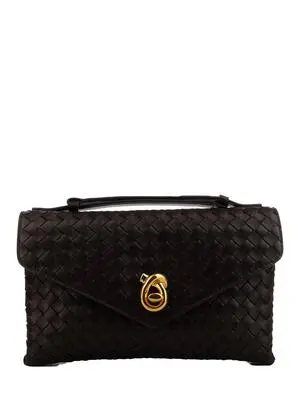 BOTTEGA VENETA BOTTEGA VENETA Woven Leather Turn Lock Crossbody Bag