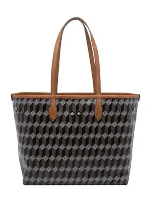 AU DEPART N° 47 Tote Bag In Monogram Canvas And Calfskin - Brown