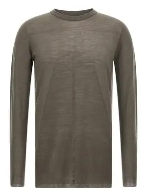 Rick Owens Rick Owens 'Biker Level' Crew Neck Virgin Wool Sweater Gray