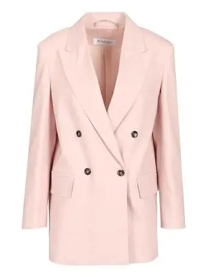 Max Mara Ombrisa Double-breasted Blazer In Wool, Mohair, And Silk Blend - Multicolor