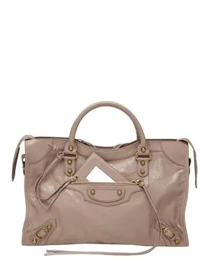 Balenciaga Balenciaga Le City Medium Handbag In Leather Cream