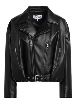 Loewe Lambskin Leather Biker Jacket - Black