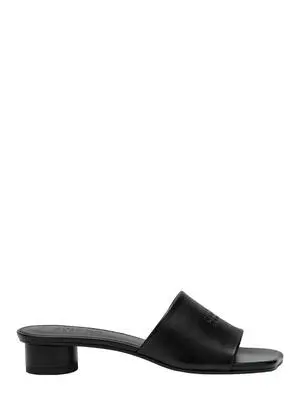 MAISON MARGIELA MM6 Maison Margiela Black Nappa Leather Low Heel Sandals