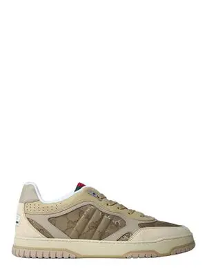 Gucci GUCCI Re-Web Leather Sneakers With Interlocking G Motif Cream