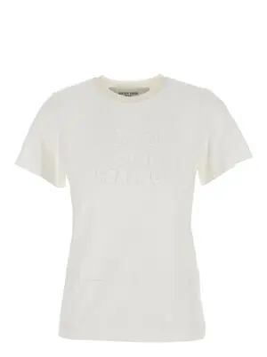 GOLDEN GOOSE Crew Neck T-shirt With Embroidery - Multicolor
