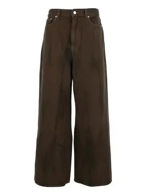 GANNI GANNI Brown Tie-Dye Denim Wide-Leg Jeans