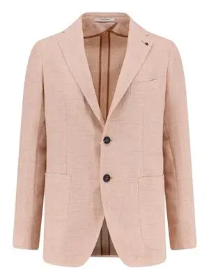 Tagliatore Single-breasted Linen And Virgin Wool Blazer - Multicolor