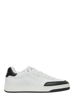 Saint Laurent Smooth Leather Lace-up Sneakers - Black