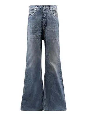 Rick Owens DRKSHDW Wide Leg Faded Effect Denim Jeans Multicolor