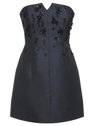 Alberta Ferretti Strapless Tailoring Dress - Gray