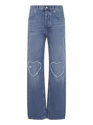 Moschino Straight Leg Cotton Jeans - Blue