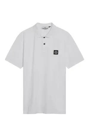 Stone Island Polo Shirt With Logo Patch - White