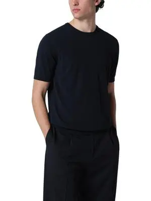 ROBERTO COLLINA Short Sleeve Crew Neck Knit - Blue