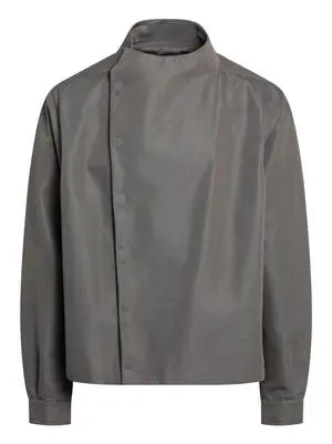 Rick Owens Dust-colored Asymmetrical Cotton-blend Shirt - Gray