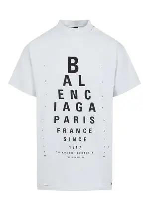 Balenciaga BALENCIAGA Optical Cotton T-Shirt Multicolor