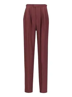 Saint Laurent SAINT LAURENT Habutai Silk Tailored Trousers Multicolor
