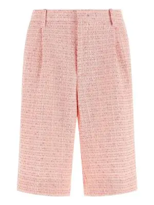 Tagliatore Effie Bouclé Effect Cotton Blend Bermuda Shorts - Pink