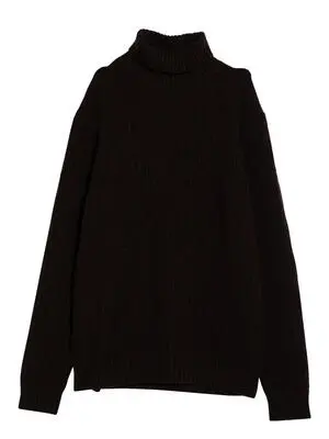 Prada Cashmere Blend Turtleneck Sweater With Embossed Design - Brown