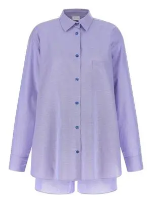 Andamane Georgiana Set Cotton Oxford Shirt And Boxer Set - Blue