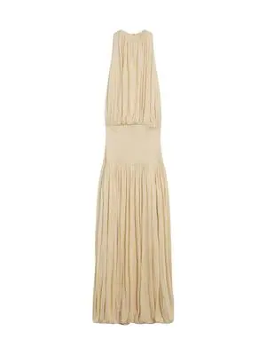 TOTEME Sleeveless Ruched Midi Dress - Yellow