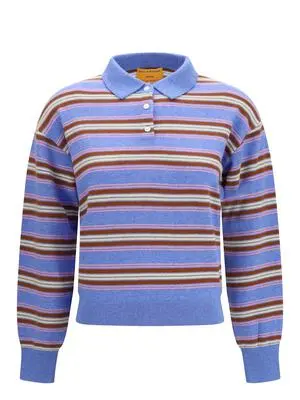 Guest In Residence Collegiate Stripe Polo - Multicolor