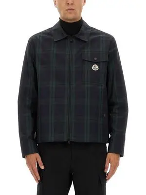 Moncler Checked Cotton Gabarine Shirt Jacket - Black