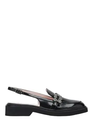 ROGER VIVIER Slingback Loafers With Efflorescence Buckle - Black