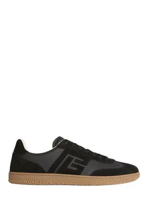 Balmain Low-top Trainers In Suede And Calfskin Leather - Black