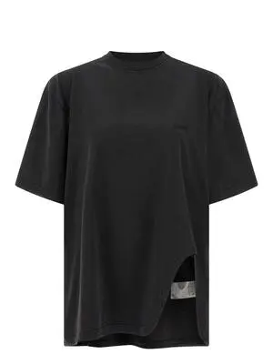 Attico Shaped Split T-shirt - Black