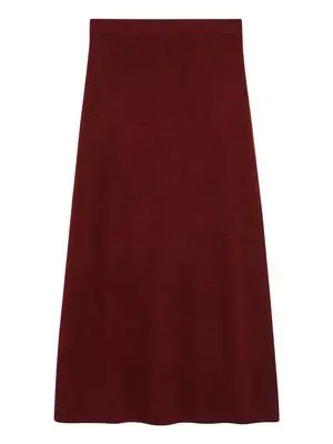 Max Mara Stretch Cashmere Knit Long Skirt - Red